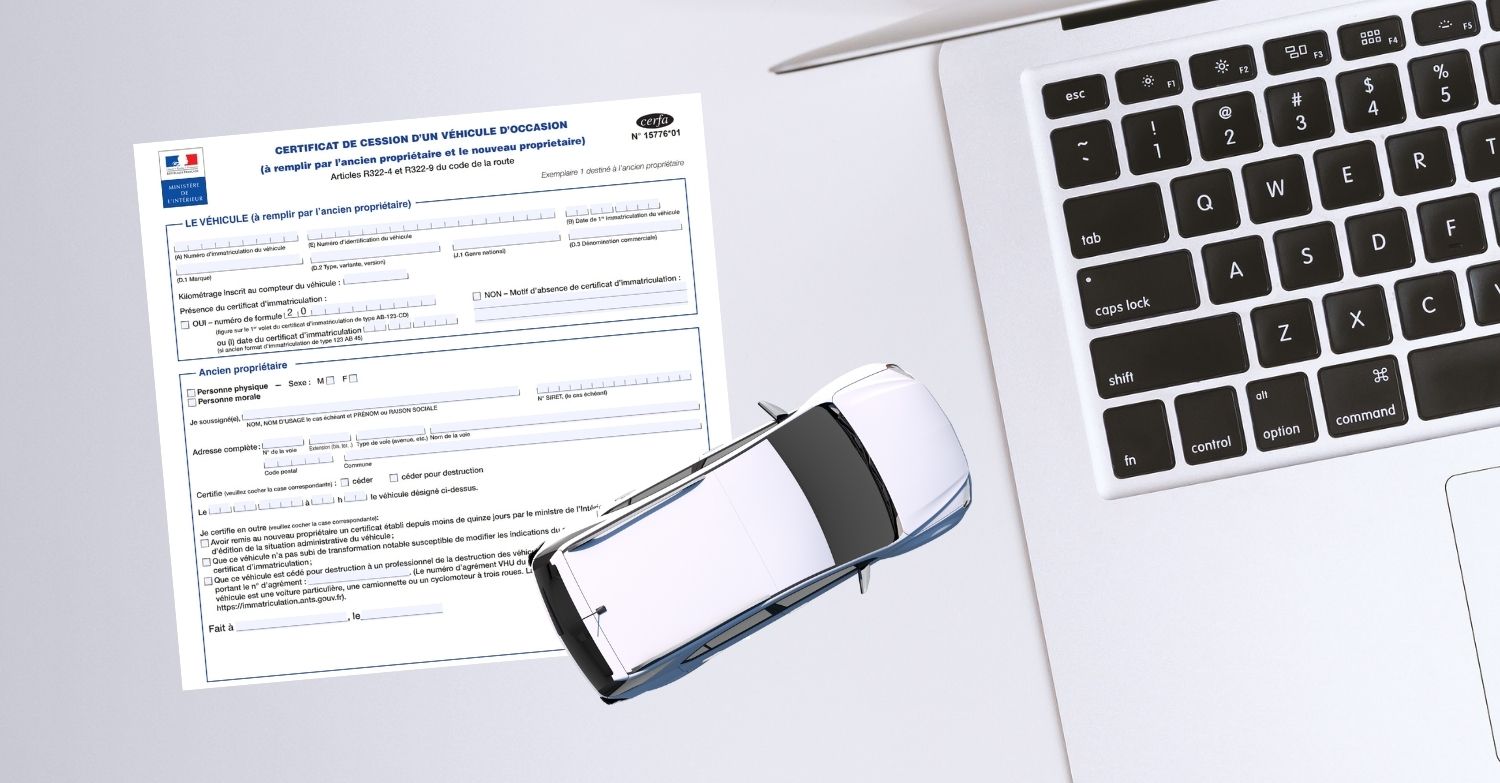 Certificat de cession d'un véhicule à remplir en ligne